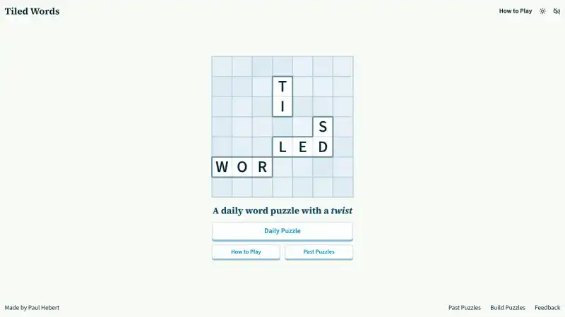 Tiled Words Tile-Based Crossword Word Puzzle Online-Gamhub Game Directory